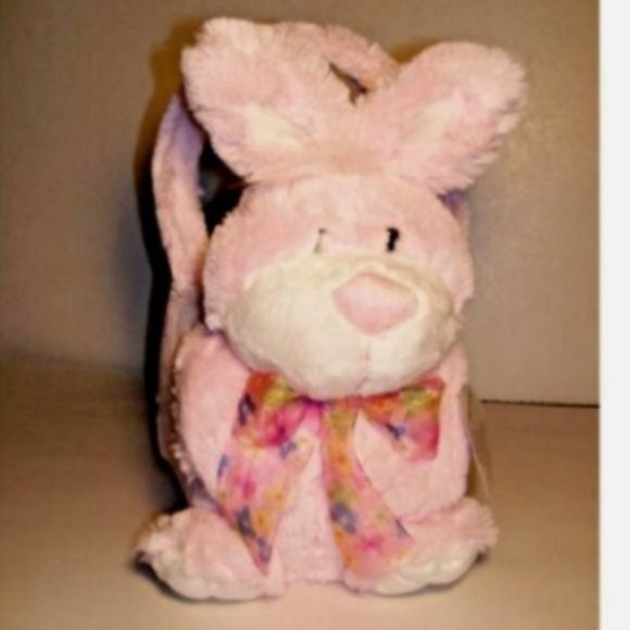 unknown | Toys | Easter Bunny Basket Plush Pink Rabbit Stuffed Animal ...